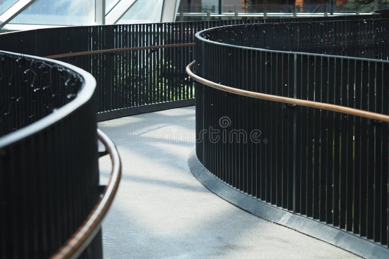 Curved Walkway in a Modern Architectural Space Stock Image - Image of ...