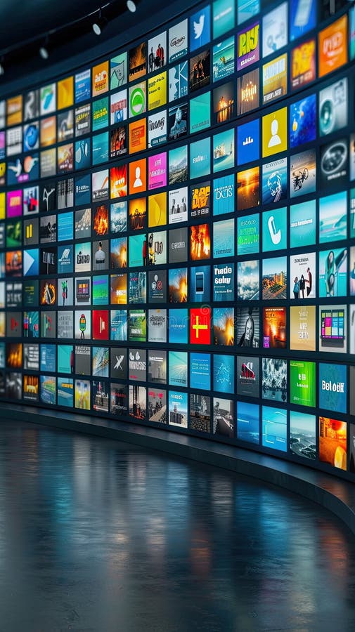 A Curved Wall is Composed of Hundreds of Digital Screens, Each ...