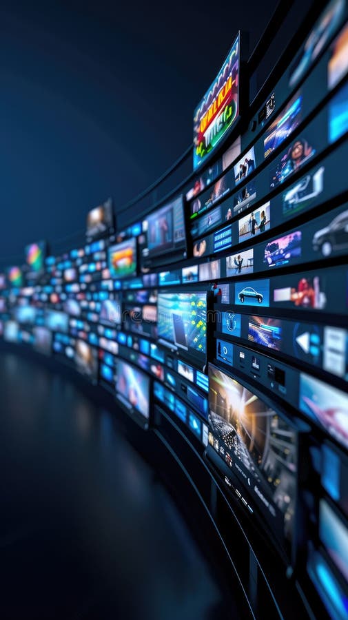 A Curved Wall is Composed of Hundreds of Digital Screens, Each ...