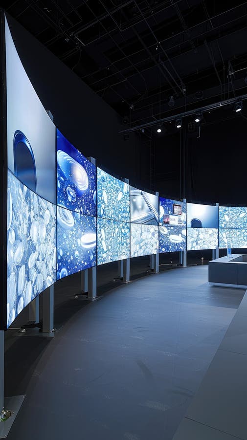 A Curved Wall is Composed of Hundreds of Digital Screens, Each ...
