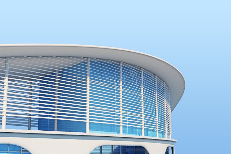 Curved Wall of a Modern Building Facade Stock Illustration ...
