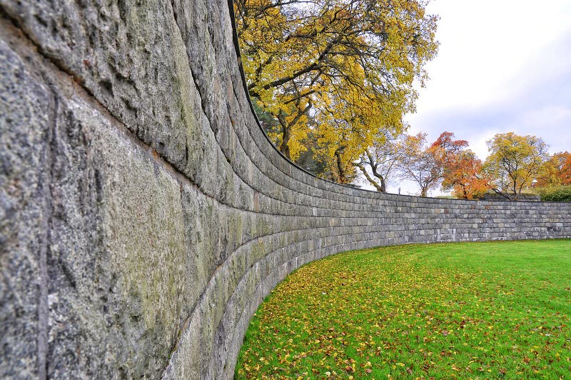 Curved Retaining Wall stock image. Image of shape, rocks - 13079861