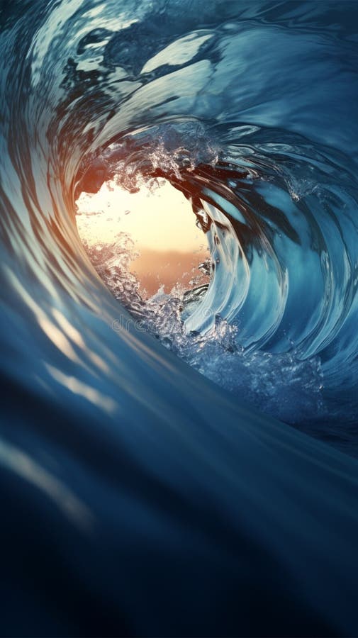 Curved Wave in Nature Landscape Stock Illustration - Illustration of ...