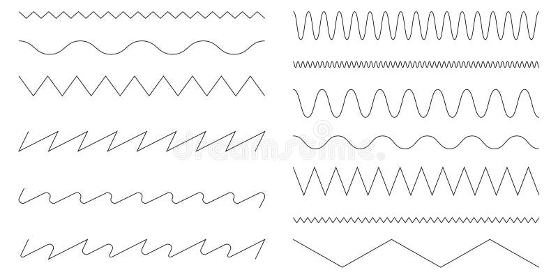 Curved Wave Lines Set. Design Element. Vector Illustration. Stock Image ...