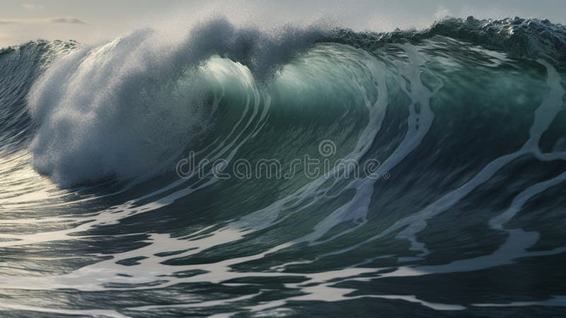 Curved Wave in Nature Landscape Stock Illustration - Illustration of ...