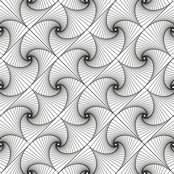 Curved Wave Pattern. Seamless Swirl Tile. Twisted Vector Shape ...