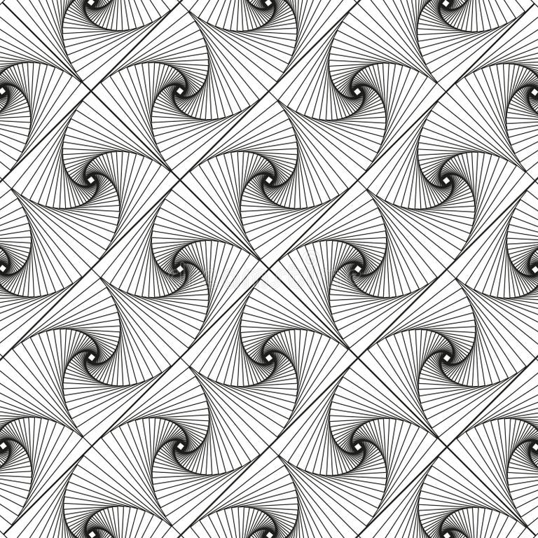 Curved Wave Pattern. Seamless Swirl Tile. Twisted Vector Shape ...