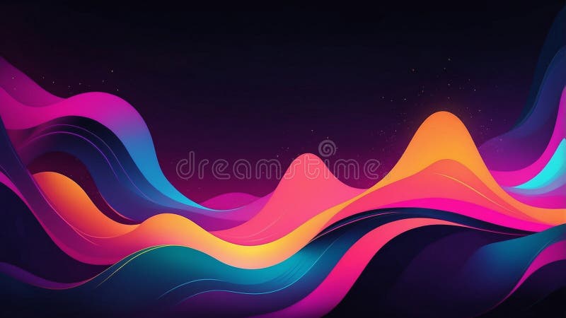 Dual Gradient Curve on Black Canvas. AI Generated Stock Photo - Image ...