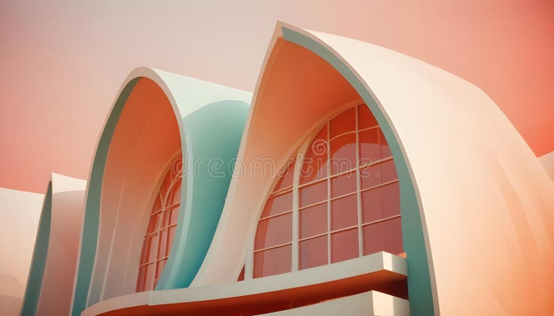 Curved White Architectural Structure with Repeating Patterns and Lines ...