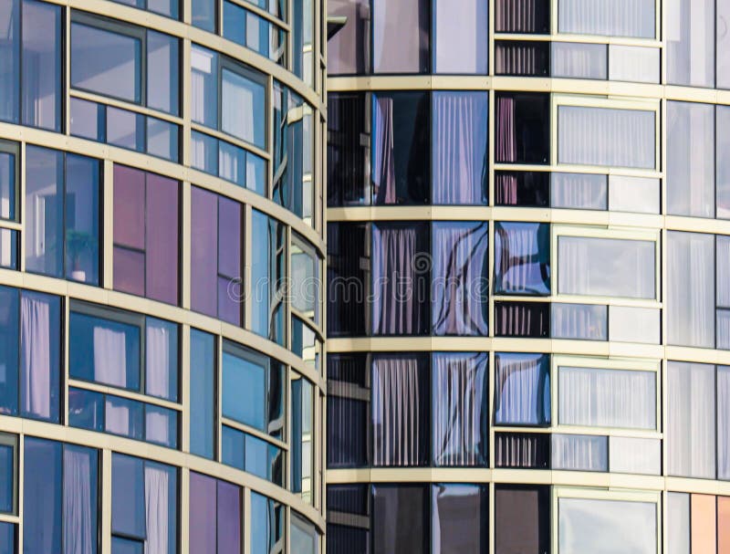 Curved Windows on a Skyscraper. Perth, Western Australia Stock Photo ...