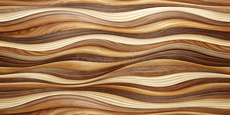 Curved Wood Panel Brown and Beige Waves Stock Illustration ...