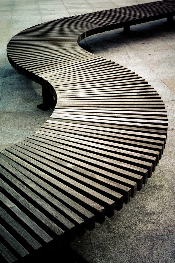 Curved Wooden Boarded Bench 2 Stock Photo - Image of wood, ideal: 47802022