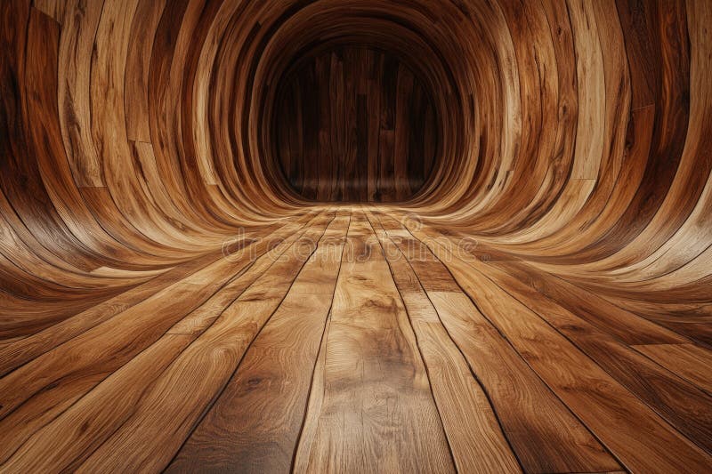 Curved Wooden Floor Design stock photo. Image of decor - 385431114