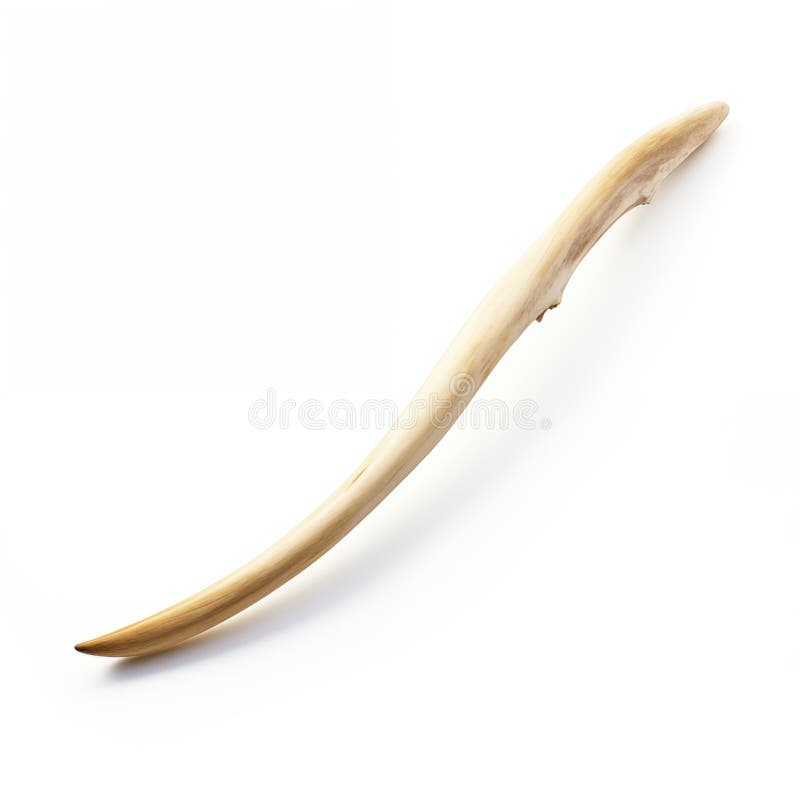 Curved Wooden Stick with Natural Texture Isolated on White Background ...