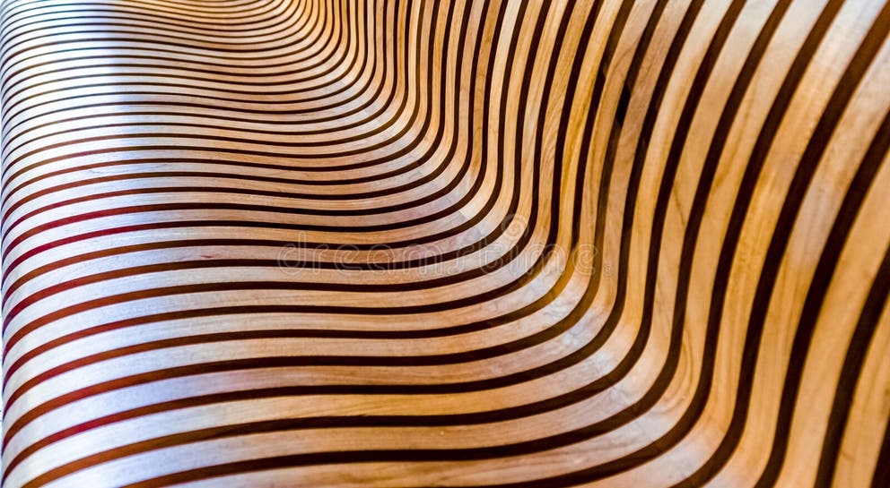 An Artistic Picture of a Sitting Bench with Curved Wooden Surface Stock ...