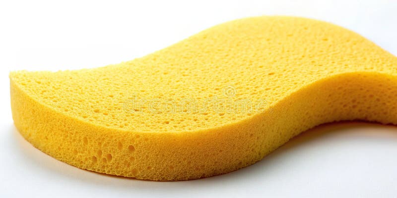 Vibrant Curved Yellow Sponge Foam Sheet with Springy Texture ...
