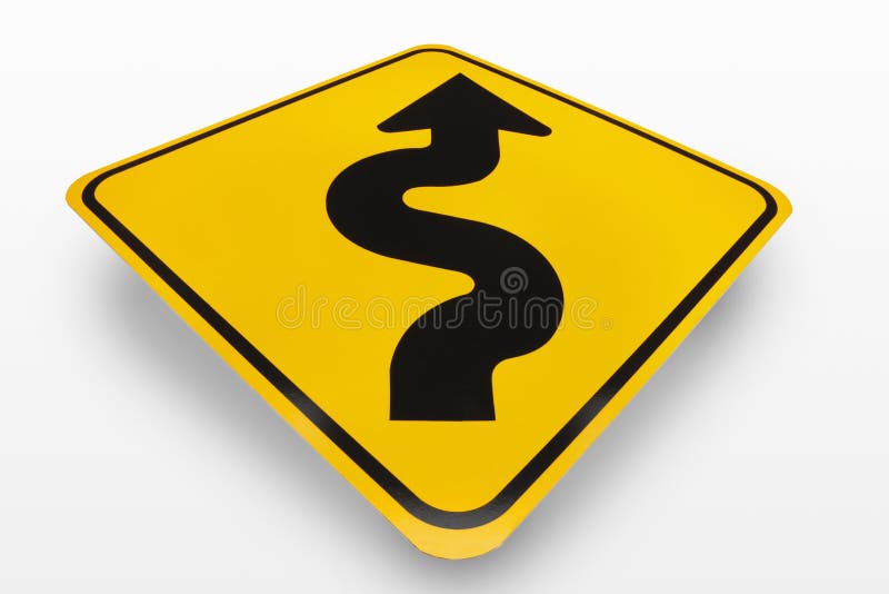 Curves Ahead Road Sign stock image. Image of crash, snake - 7115913