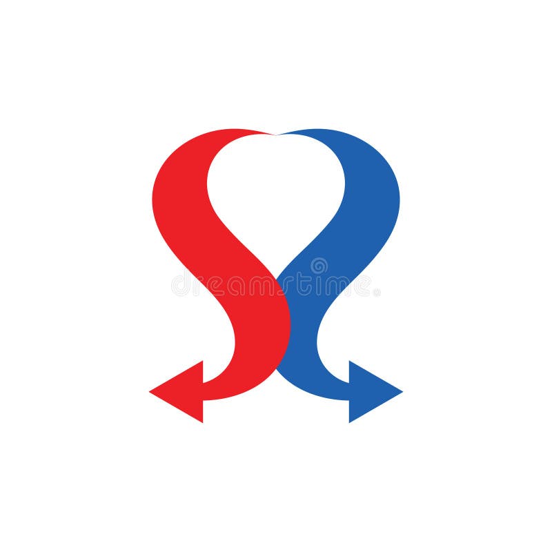 Two Arrow Linked Design Logo Vector Stock Vector - Illustration of ...