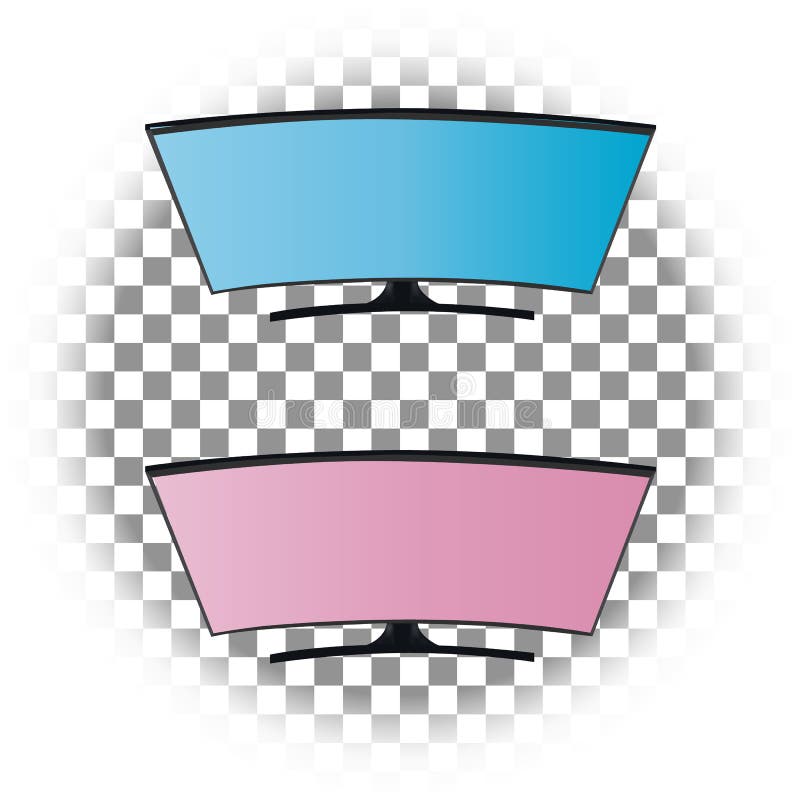 Curves Black and White Blank Screen Smart TV. Background in Vector ...