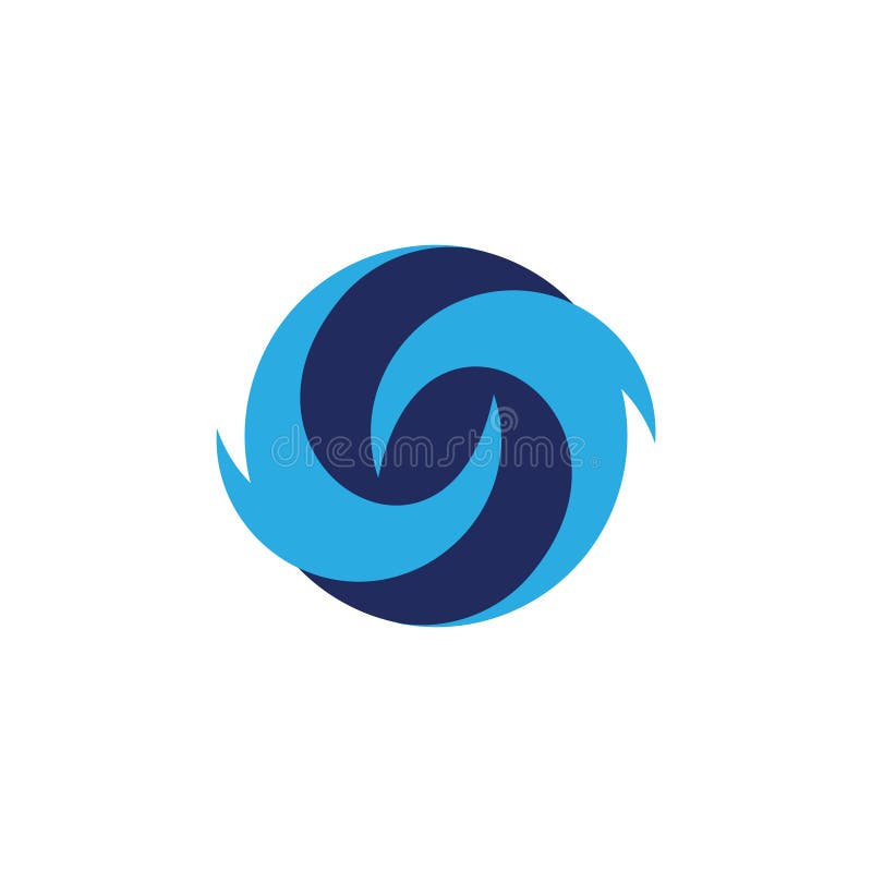 Curves Circles Blue Waves Rotation Simple Logo Vector Stock Vector ...