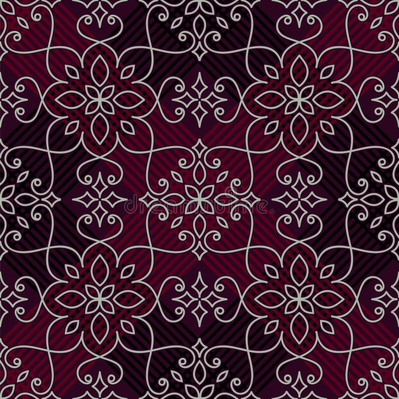 Fancy Tiles Background in Red, Yellow and Blue with Ornaments Created ...