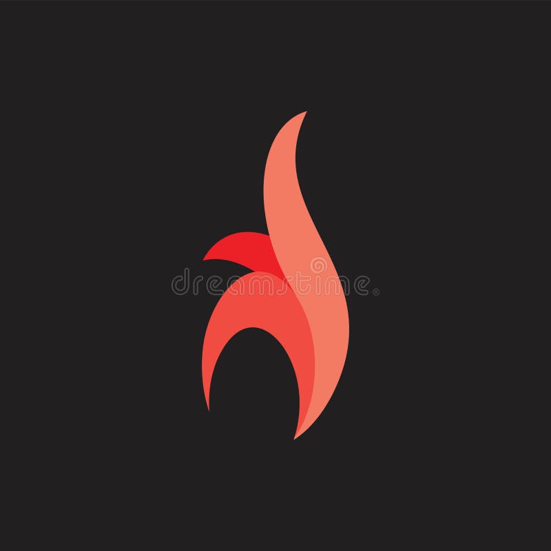 Curves Fire Red Flame Design Logo Vector Stock Vector - Illustration of ...