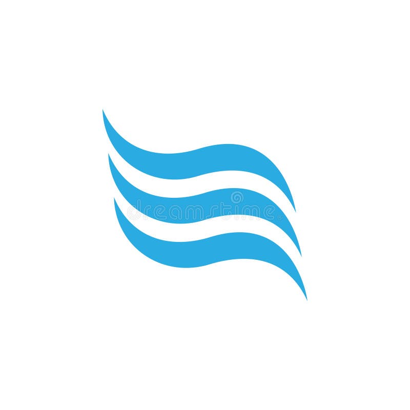 Curves Stripes Blue Wave Simple Logo Vector Stock Illustration ...