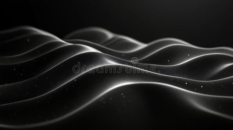 Flowing Black Waves Create a Mesmerizing Texture in a Dimly Lit ...