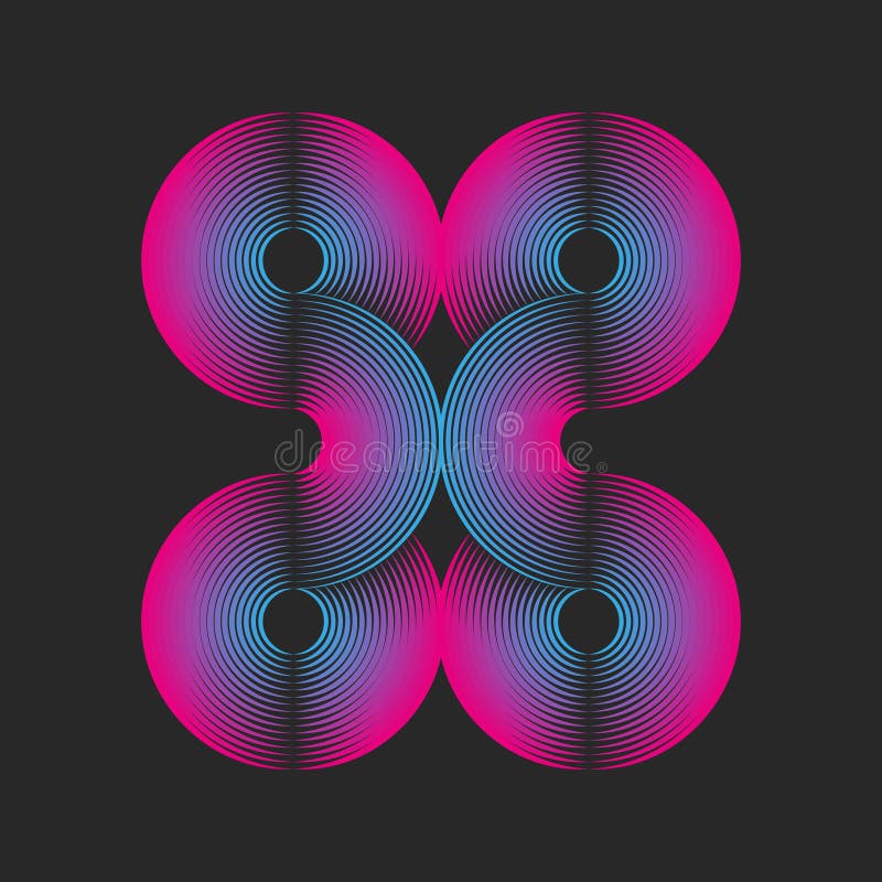 Curvilinear Intertwined Shapes Logo Circular Geometric Pattern with ...