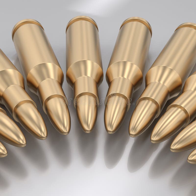 Gold Bullets Floating on Black Stock Illustration - Illustration of ...