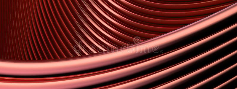 Curving Copper Lines Copper Elegant Modern 3D Rendering Image ...
