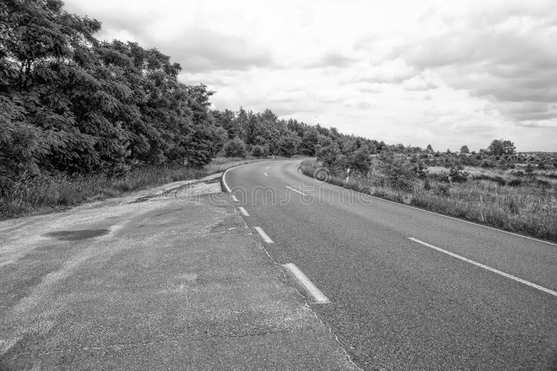 Curving country road stock image. Image of countryside - 111320599
