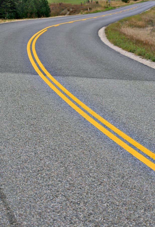 Curving County Road in Rural Area Stock Photo - Image of speed, lines ...