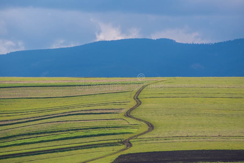 Curving Hill Under Blue Sky Stock Image - Image of copy, beautiful ...
