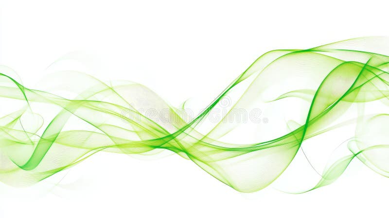 Curving Green Glowing Wisp on Transparent Background. Stock ...