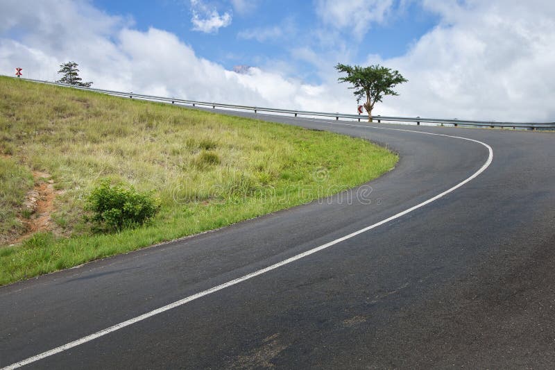 Curving Highway through a Mountain Pass Stock Photo - Image of scene ...