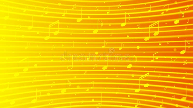 Yellow Music Notes in Blue and Red Banner Background Stock Illustration ...