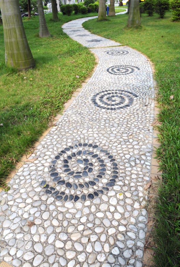 The Curving Pebble Pavement Footpath Stock Image - Image of stone ...
