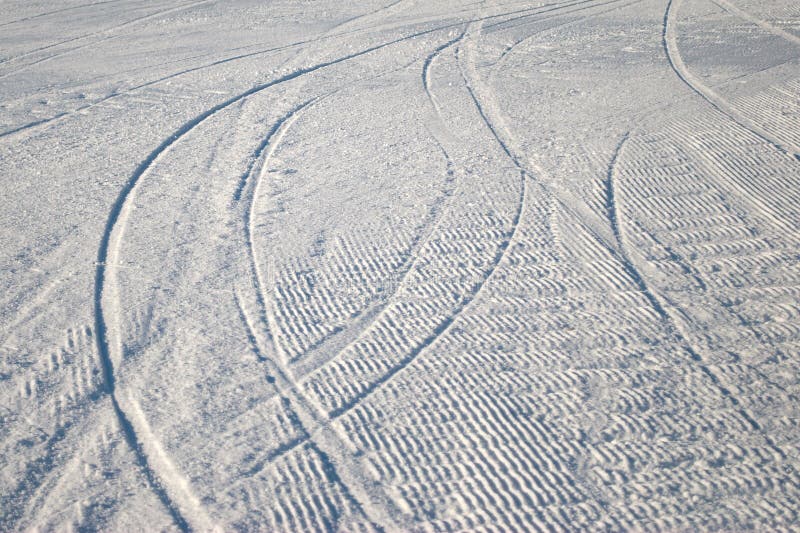 Curving ski track in snow stock photo. Image of marks - 7893102