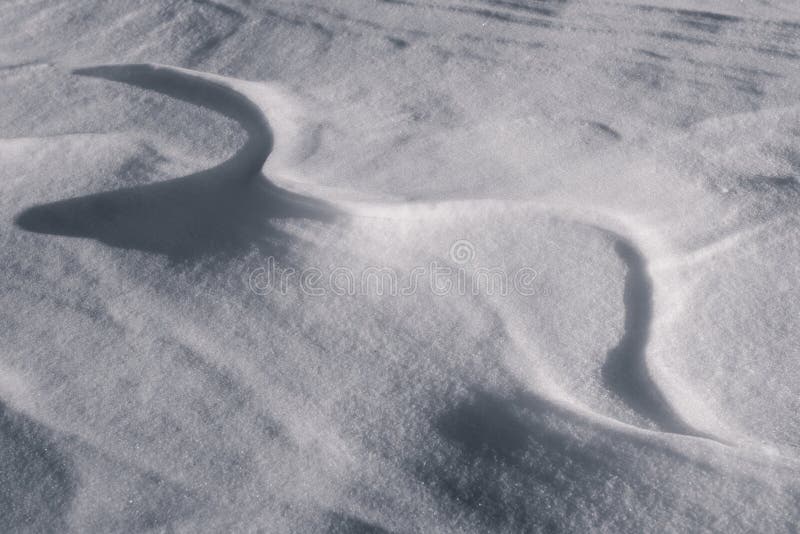 Curving Snow Drift and Shadows Stock Photo - Image of crystal, wave ...