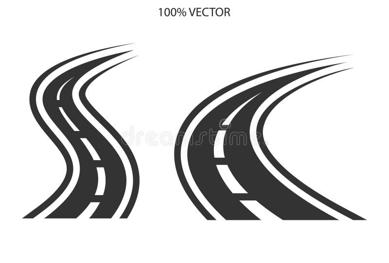 Curving Tarred Road or Highway Logo Vector Illustrattion Stock ...