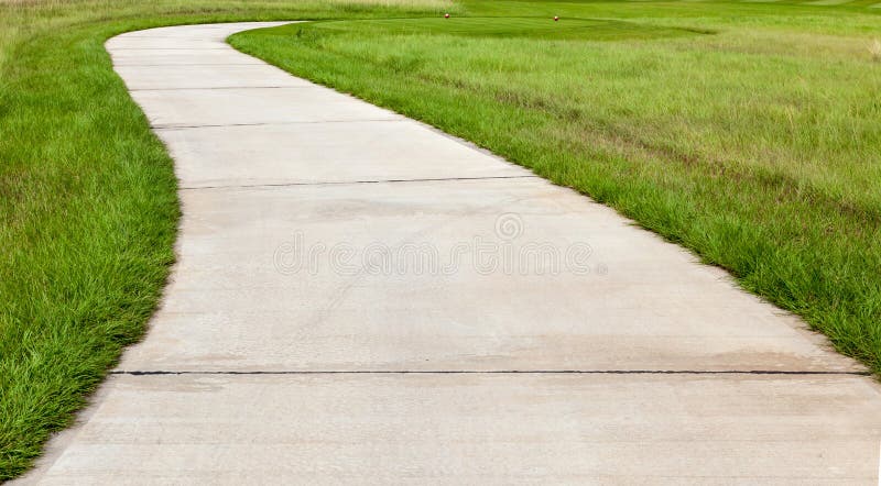 Curving Trail Path at the Beautiful Golf Course Stock Photo - Image of ...