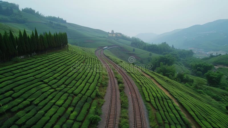 Curving Train Tracks Mimic the Natural Contours of the Teacovered Hills ...