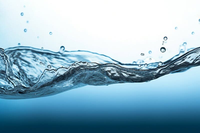 Curving Water Wave on a Blue Background. Created with Generative AI ...