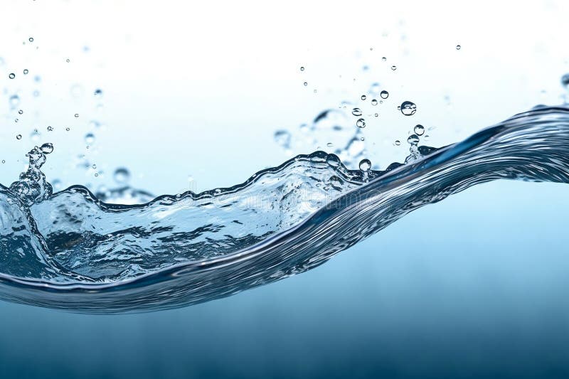 Curving Water Wave on a Blue Background. Created with Generative AI ...