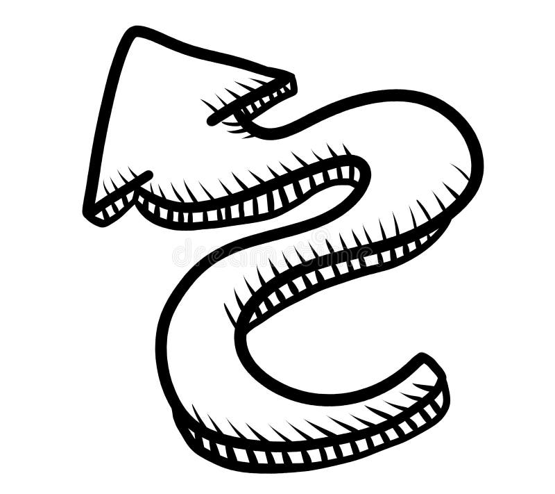 Curvy Arrow Doodle stock illustration. Illustration of doodle - 118688721