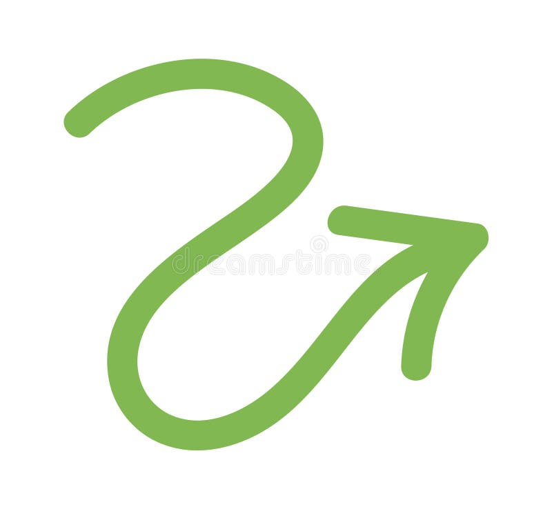 Curvy Arrow Pointer Color Doodle Stock Vector - Illustration of ...