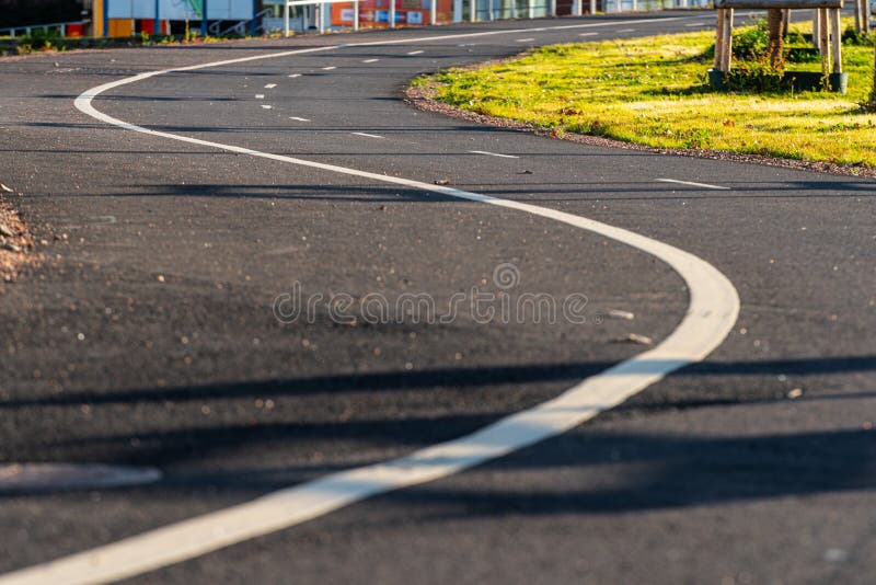 Curvy Bike and Walking Path Aling a Road Stock Image - Image of healthy ...