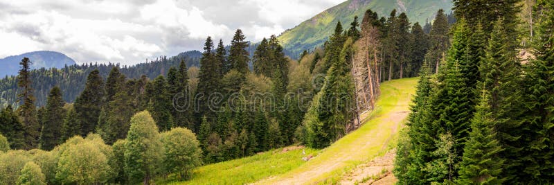 Curvy Dirt Road Down a Mountain Side or Slope Stock Image - Image of ...