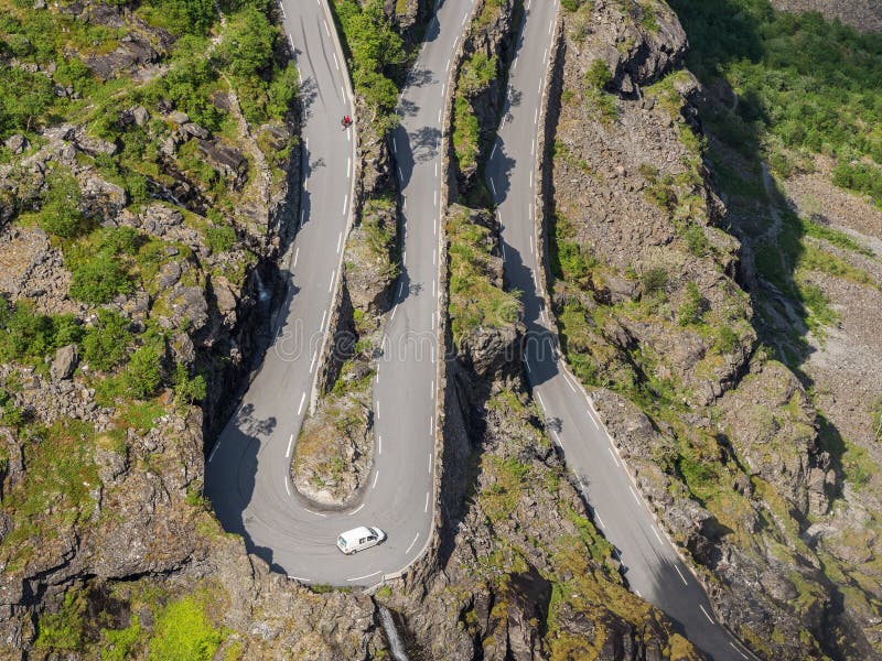 Curvy Mountain Road in Norway Stock Photo - Image of rugged, scenic ...
